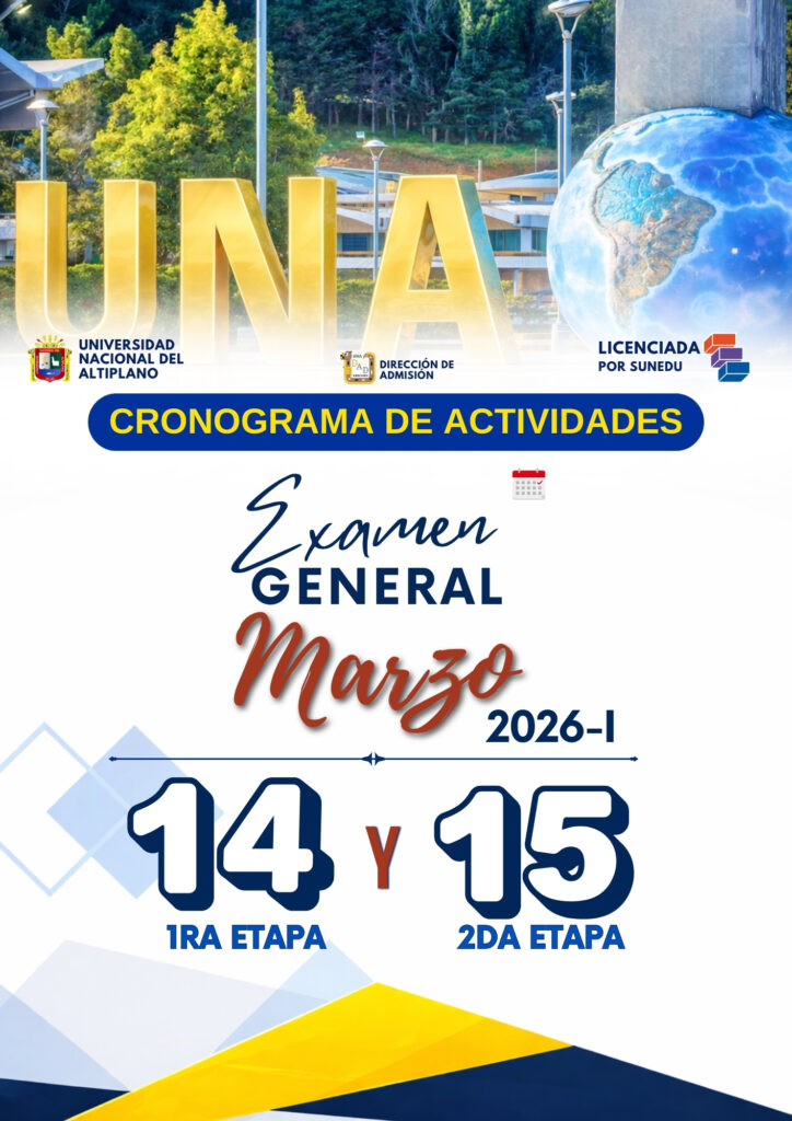Resultados Examen General UNA Puno 2026-I Domingo 15 de Marzo